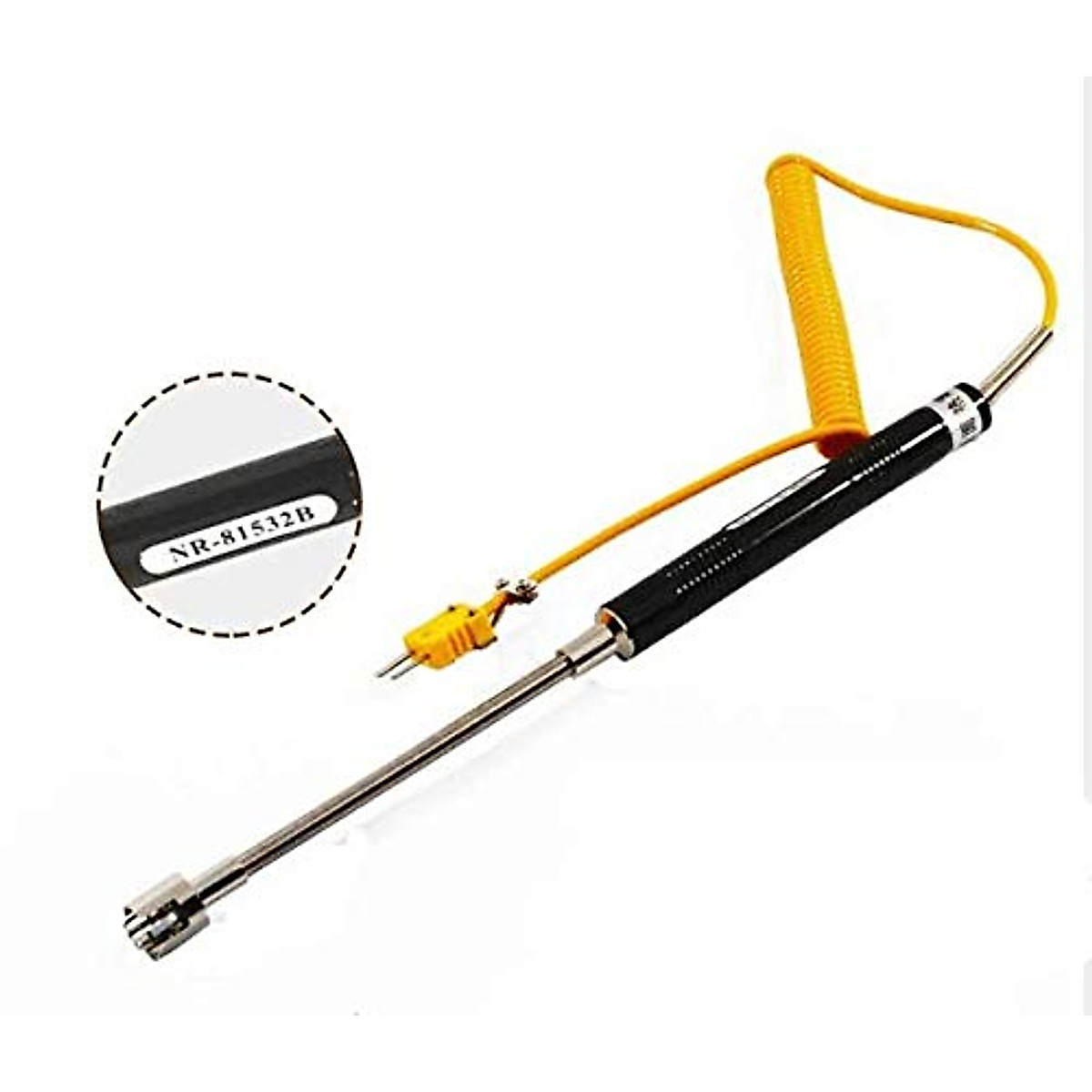 LUOYIMAO NR-81532B -50 to 500deg/C K Type Handheld Surface Thermocouple Probe for Measuring The Surface Temperature of Flat Glass Ware, Aluminum Manufacturing