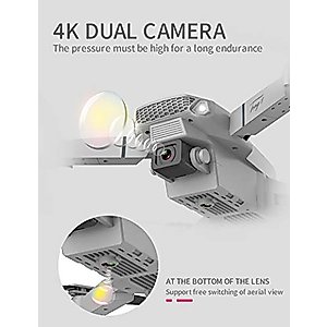 E88 Pro Drone with dual 4k camera, Kids/Beginner, wifi fpv 1080 hd, Dual foldable RC Quadcopter , Altitude hold, Headless mode, visual positioning, auto return, mobile app control, Black, 360 flip