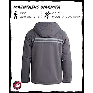 CANADA WEATHER GEAR Men's Winter Coat – Heavyweight Weather Resistant Sherpa Fleece Lined Parka Jacket (M-XXL), Size Large, Charcoal