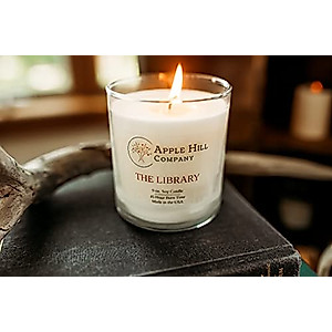 Apple Hill Company Natural Soy Candle - The Library (Teak-Wood, Cedar, and Sandalwood) 9 oz. | ~45 Hour Burn Time