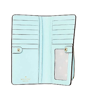 Kate Spade New York Darcy Large Slim Bifold Leather Wallet In Blue Glow/Gold