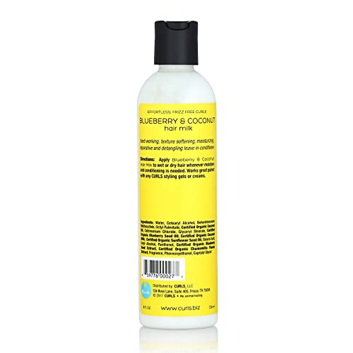 Curls Blueberry Bliss Blueberry & Coconut Hair Milk - 8 fl oz, Leave In Conditioner and Styler, Moisturizing & Nourishing, for Curly, Natural, and Coily Hair