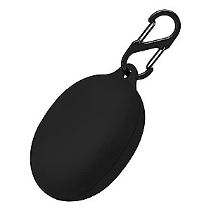 Geiomoo Silicone Case Compatible with Anker Soundcore Liberty 3 Pro, Portable Carrying Cover with Carabiner (Black)