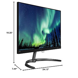 Philips 276E8VJSB 27" Monitor, 4K UHD IPS, 1 Billion+ Colors, Ultranarrow Borders, Lowblue, Multiview, 4Yr Advance Replacement Warranty