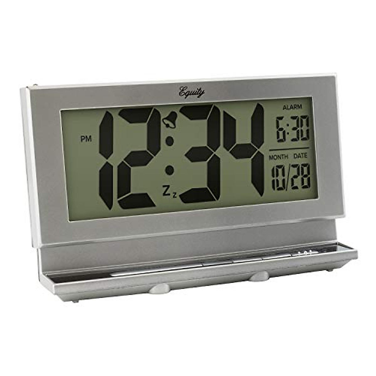 Equity’s 2” Digital LCD Alarm Clock with Night Vision Model# 30041 Silver