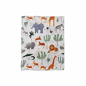 Loulou Lollipop Soft Baby Swaddle Blanket Muslin Wrap Receiving Blanket for Newborn to Toddler Girl and Boy, Large 47” by 47” - Safari Jungle…