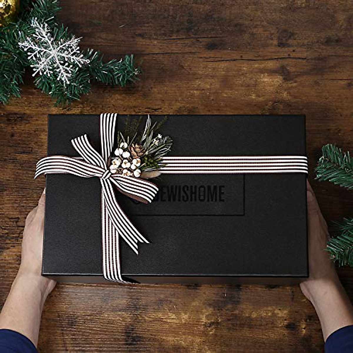 BEWISHOME 12 Watch Box with Valet Drawer, Luxury Watch Case,Watch Organizer for Mens Accessories with Real Glass Top,Metal Hinge, Brown SSH02Y