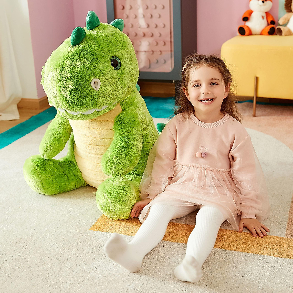 IKASA Large Dinosaur Stuffed Animal Plush Toy,Giant T-Rex Cute 23" Jumbo Soft Toys,Huge Big Size Fluffy Plushy Fat Plushie,Gifts for Kids