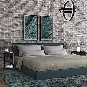 Nightstand with Charging Station Set of 2 Side End Table with USB Ports and Power Outlets 2-Tier Bedside Table for Bedroom Living Room, Modern Black