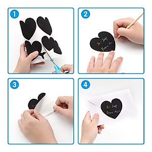 JOYIN Valentines Day Gift Cards in Heart Shape Scratch Sticker Roll, Art and Craft for Kids Party Favor, Classroom Exchange Prizes, Valentine’s Greeting Cards