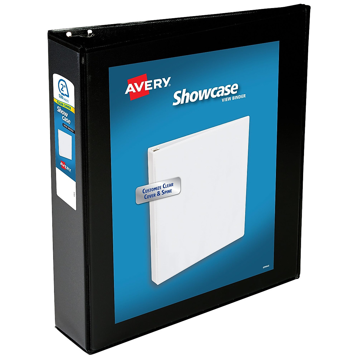 Avery Economy Showcase View 3 Ring Binder, 2 Inch Slant Rings, 1 Black Binder (19700)