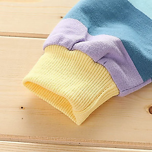 DDSOL Toddler Girls Zip-up Hoodie Jacket Rainbow Sweatshirts Long Sleeve Shirt Kids Playwear Clothes Size 3T 4T