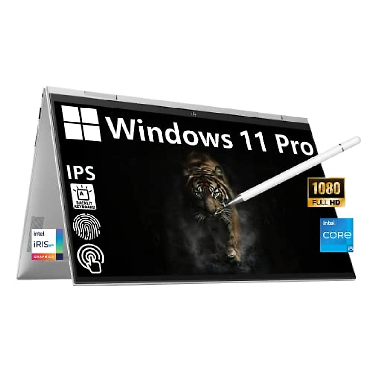 [Windows 11 Pro] HP Envy x360 2-in-1 Convertible Business Laptop, 15.6 FHD IPS Touchscreen, Intel Core i5-1155G7, 512GB SSD, 16GB RAM, Fingerprint, Backlit Keyboard, Thunderbolt 4,Durlyfish Stylus Pen