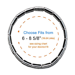 Dolceoro SB-006, Satin Matte Gold Italian Modular Starter Charm Bracelet, 9mm Wide Stainless Steel, 18 Links for Wrist 6-6 3/8"