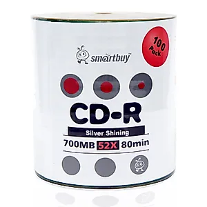 Smartbuy 300-disc 700mb/80min 52x CD-R Silver Shiny Blank Recordable Disc + Free Micro Fiber Cloth