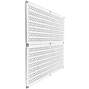 Wall Control Pegboard Rack Home & Garage Tool Storage & Organization White Metal Pegboard Pack - Two 32-Inch x 16-Inch White Steel Peg Board Panels