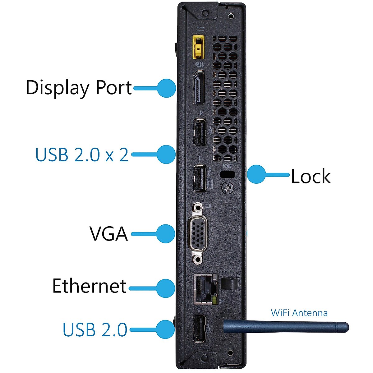 Lenovo ThinkCentre M73P Tiny Desktop, Intel Dual-Core 2.6GHz, 8GB RAM, 1TB SSD, 2-Monitor Support, DisplayPort, HDMI, VGA, AC Wi-Fi, Bluetooth - Windows 10 Pro (Renewed)