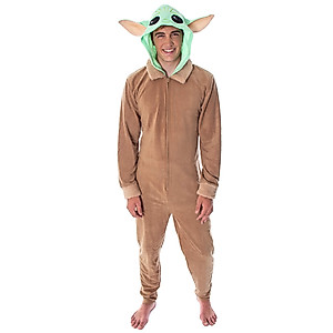 Star Wars Adult Unisex Baby Yoda The Child Costume One-Piece Union Suit Pajama Onesie For Men And Women (2X/3X)