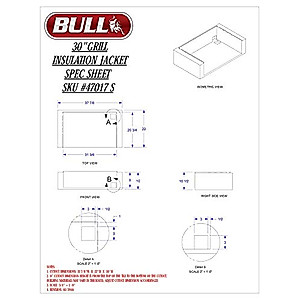 BULL 47017, 30" Insulated Grill Jacket, 30 inch