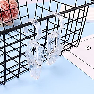 Hipruict Hanging Clips Hook Plastic,6 Pack Hand Towel Clips for Kitchen,360° Rotating Fast Drying,Transparent Drying Clips Laundry Hooks,for Bathroom Hanging Towels Travel Drying Boots (Transparent)