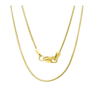 Verona Jewelers 925 Sterling Silver necklace 1MM- 2.5MM Italian Solid Round Snake Chain Necklace-Sterling Silver Gold Chain for Pendants, Magic Flexible Snake Chain, Gold Over Sterling Silver Necklace