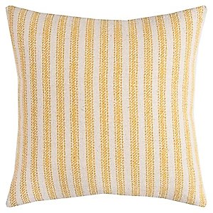 Rizzy Home T11041 Decorative Pillow, 20 in x 20 in, Yellow/Neutral/Brown