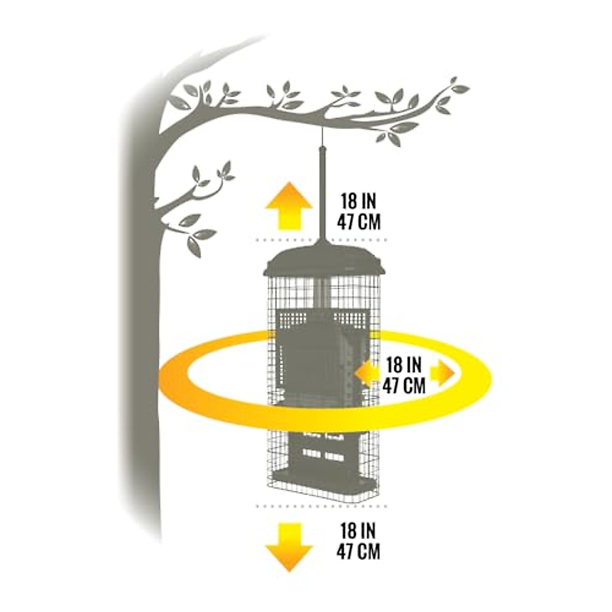 Squirrel Buster Suet Squirrel-proof Suet Bird Feeder w/2 Suet Cake Trays, 2 Crumb Ports, Mess-free Suet Loading,Green