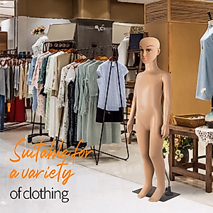 Kids Mannequin Full Body Realistic Adjustable Detachable Manikin Display Head Turns Dress Form W/Metal Base