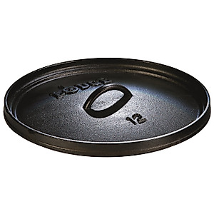 Lodge Seasoned Cast Iron Dutch Oven Bundle - 12 Inch Deep Camp Oven, Meat Rack/Trivet, Pre-Seasoned (8QT/8 inch)