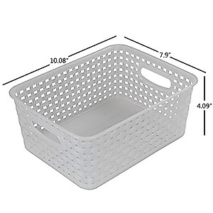 Idomy 6-Pack Plastic Storage Baskets, Clear