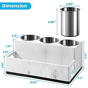 VITVITI Resin Hair Tool Organizer, Hair Dryer and Straightener Holder Countertop, Blow Dryer Holder Bathroom Organizer Storage for Vanity Makeup/Styling Tools/Curling Iron, White Marble Look