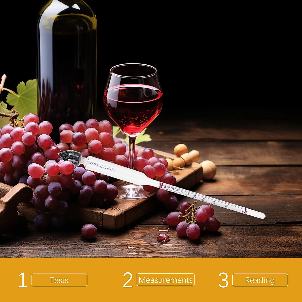 HEMOTON Hydrometer Alcohol Meter Alcohol Proof Tester Distilling Moonshine Alcohol Hydrometer for Proofing Distilled