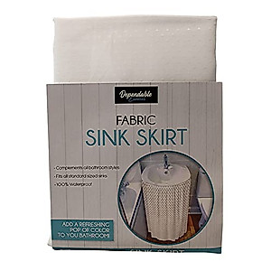 Dependable Industries Fabric Sink Skirt Diamond Stitch White