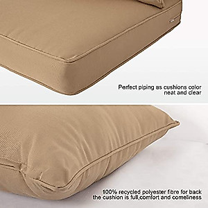 ARTPLAN Outdoor All Weather Chair Cushions Set, Deep Seat/Back Outdoor Cushions for Patio Furniture