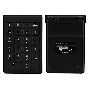 22 Keys Wireless Numeric Keypad Portable Mini Keyboard Number Pad Ultrathin Numeric Keyboard Numpad for Laptop Desktop Computer PC (Black)