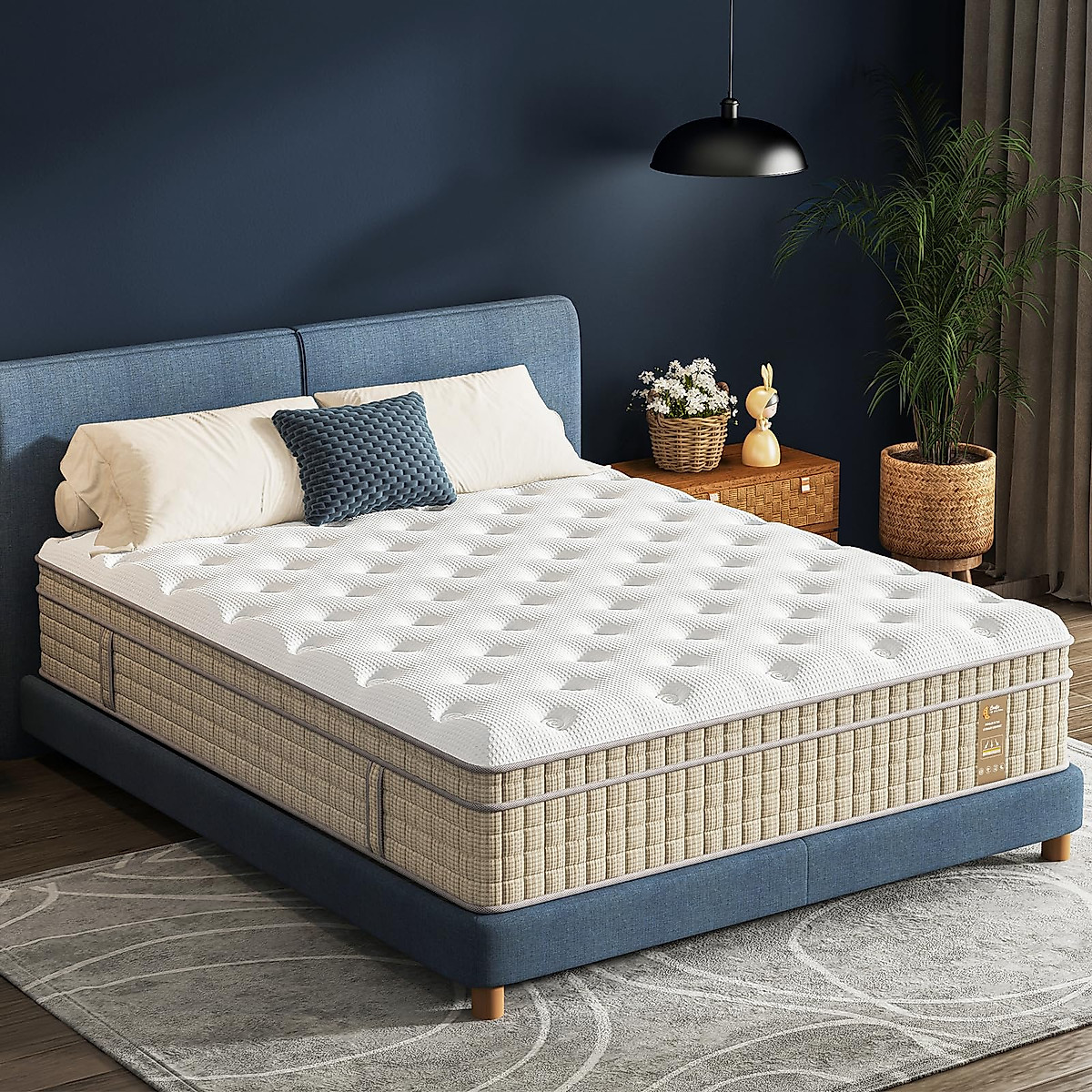 VISCOFLEX King Mattress, Luxury 12 Inch King Size Mattress in a Box, Best Firm Hybrid Mattress King Size with Upgrade Pocket Springs for Strong Back Support & Pain Relief, Non-Toxic & Odor