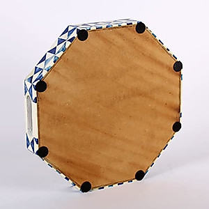 HANDICRAFTS HOME 12x12 Octagon Multi Decorative Tray Breakfast Coffee Table Top Vintage Handmade Serving Tray