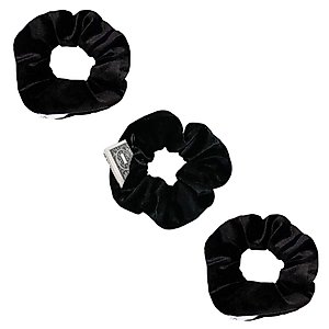 SUNEBOIZ Zipper Scrunchies, Pocket Scrunchie, SECRET & HIDDEN, Velvet Hair Ties Bracelet, Compatible with Apple AirPods 3&2&1, Key Money Chapstick Storage Bag, Elastics Hair Band (3PCS Black)