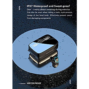 YISMO Wireless Bluetooth Earbuds W/Charging Box, Power Bank, LED Display, Flashlight, Mirror, Noise-Cancelling Deep Bass Stereo, Waterproof, for Android, Apple, iOS, Works w/Most Software and Games