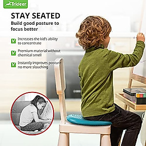 Trideer Inflated Wobble Cushion - Wiggle Seat for Sensory Kids(Multiple Colors), Core Balance Disc (Extra Thick), Flexible Seating for All Age(Office & School & Home)