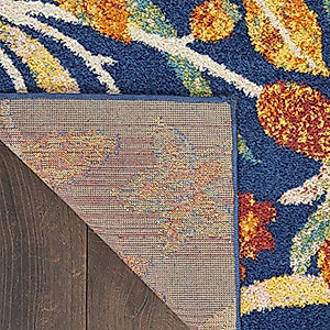 Nourison Allur Modern Navy Multicolor 4' x 6' Area -rug, Easy -cleaning, Non Shedding, Bed Room, Living Room, Dining Room, Kitchen (4x6)