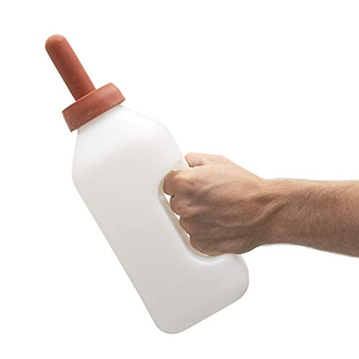 CIRAVI Calf Bottle with Handle and Push-On Nipple, 2 Quart Feeder for Nursing Baby Cows