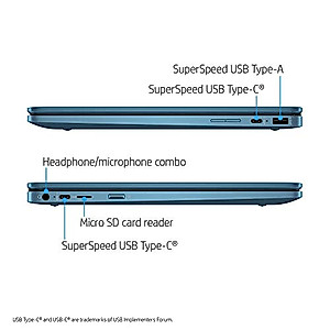 HP Laptop X360 14a Chromebook 14" HD Touchscreen, Entertaining from Any Angle Intel Celeron, 4GB LPDDR4 64GB eMMC WiFi Webcam Stereo Speakers Bluetooth 4.2 Chrome Blue Metallic Color (Renewed)