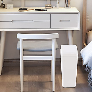 Esdiplot 3.5 Gallon Plastic Trash Can with Swing Top Lid, Slim Swing Lid Garbage Bin Wastebasket