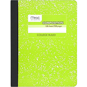 Mead Composition Book, 6 Pack of Wide Ruled Composition Notebooks, Wide Rule paper, 100 sheets (200 Pages), Pastel Color Notebook