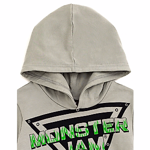 Monster Jam Little Boys Hoodie and Jogger Pants Outfit Set Light Gray 7-8