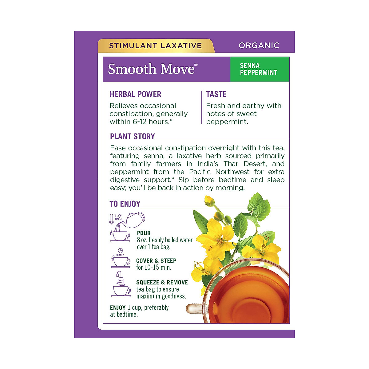 Traditional Medicinals Organic Smooth Move Peppermint Tea, 16 ct