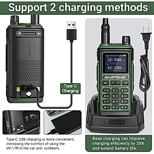 BAOFENG UV-17R Ham Radio Upgrade of baofeng UV-5R Long Range Two Way Radio Dual Band Walkie Talkie for Adults 2 Way Radio with 999 Channels USB Charger Earpiece Flashlight Battery(2 Pack)