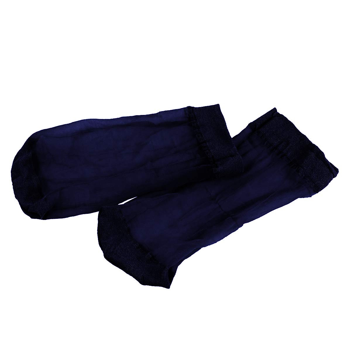 JEATHA 3 Pairs Summer Silk Thin Ankle Sheer Socks Anti-slip Casual Short Over Ankle Socks Stretchy Hosiery for Men Women Navy Blue One Size