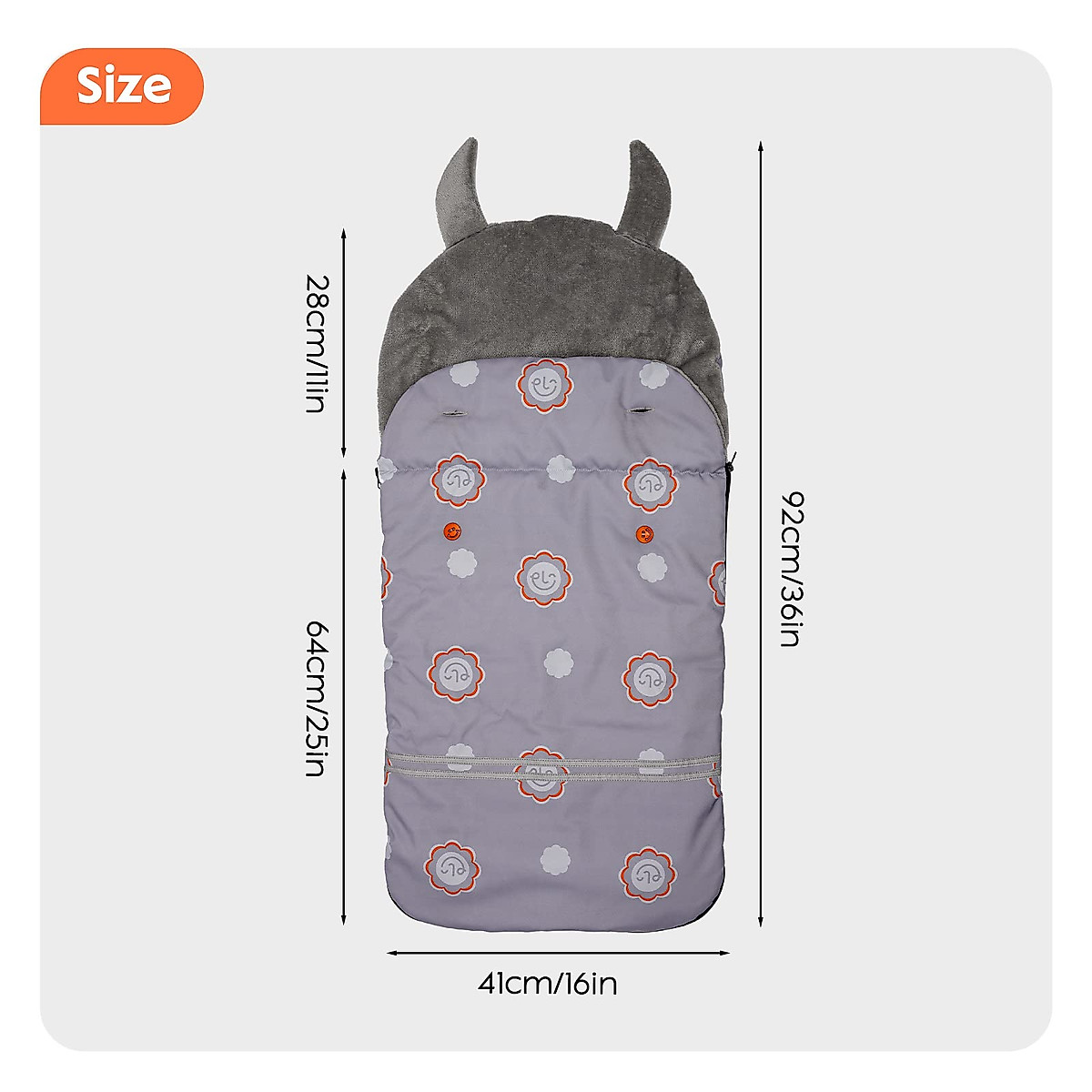 Baby Warm Bunting Bag, Infants Sleeping Bag Winter Car Seat Cover for Baby, Winter Protection for Baby Car Seats and Strollers